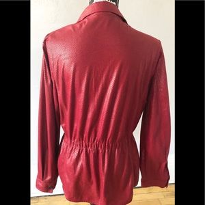 Southern Lady | Tops | Southern Lady Faux Red Leather Button Down Shirt ...